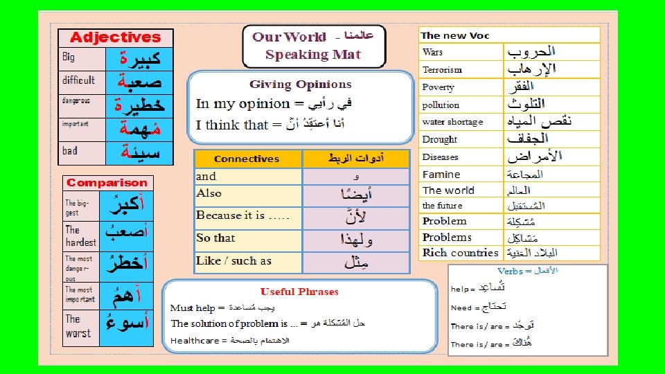 Theme 5 International and global dimension Our World
