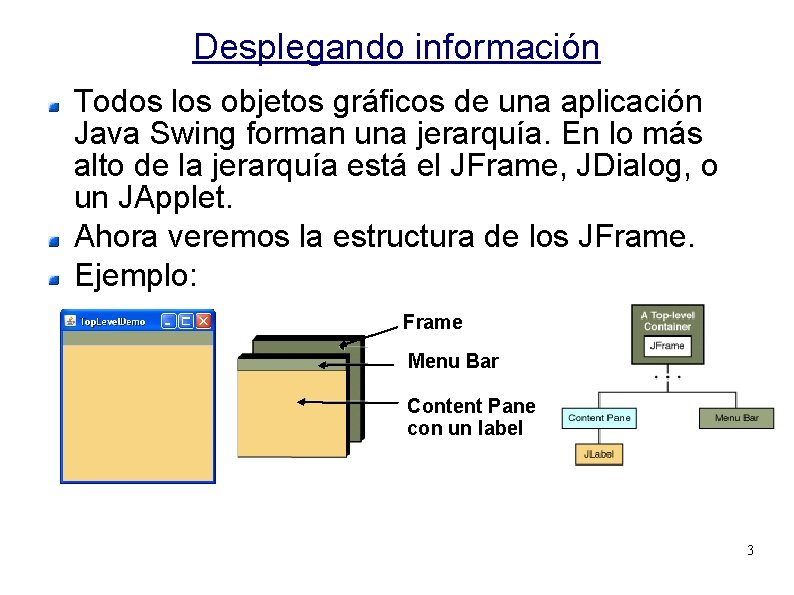 Programacin de Interfaces Grficas en Java Objetivo Programar