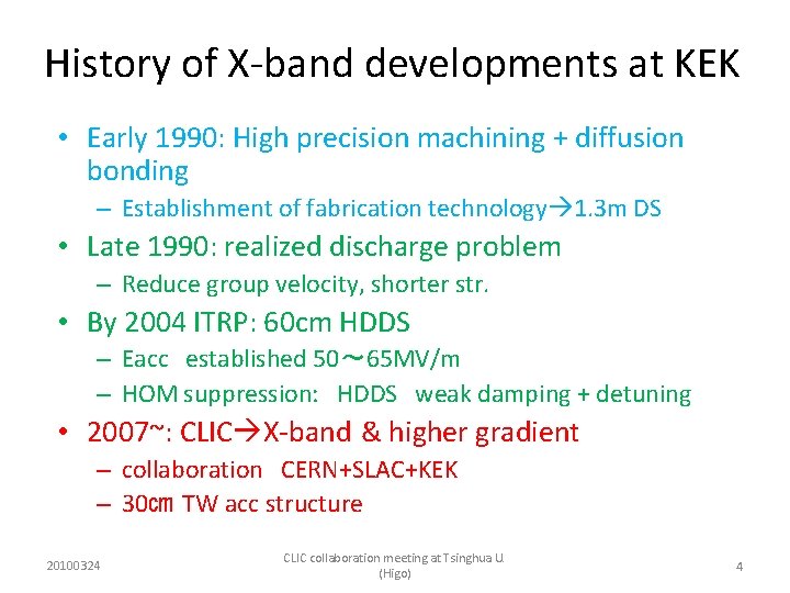 KEK activities on CLIC Xband Accelerating Structures Tsinghua