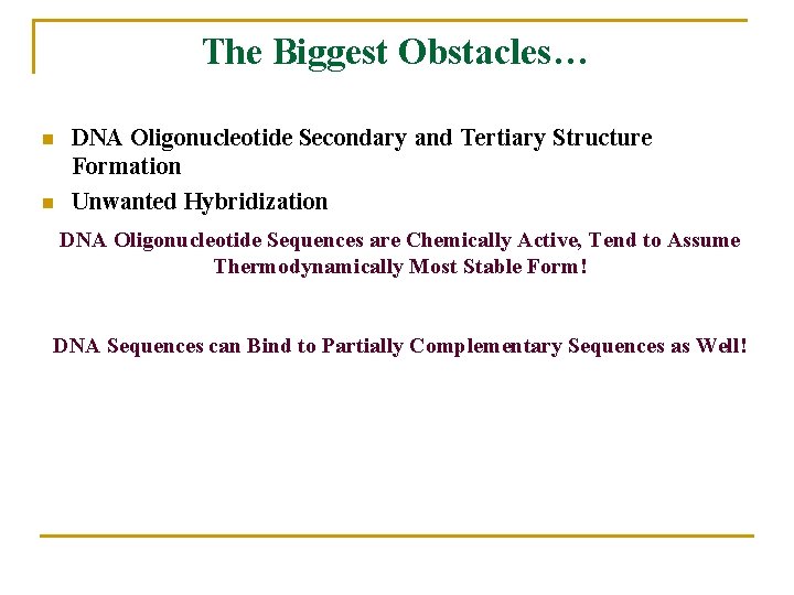 Coding for DNA Computing Combinatorial and Biophysical Aspects
