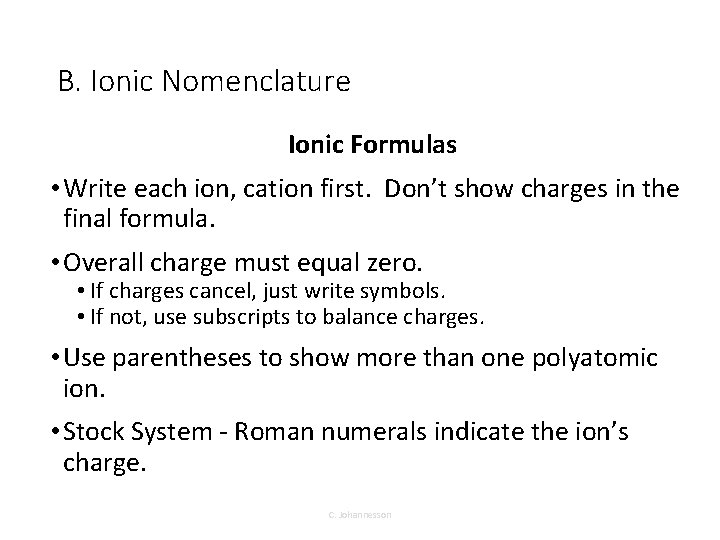 III Ionic Compounds Chemical Bonding C Johannesson IV