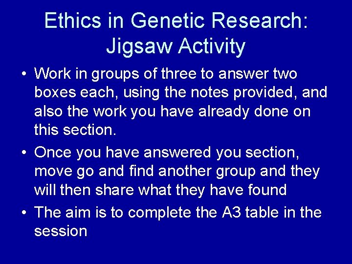 Genetics Behavior A focus on ethics IB syllabus