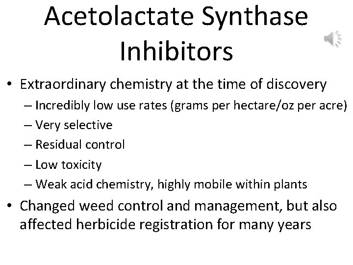 Acetolactate Synthase Inhibitors Acetolactate Synthase Inhibitors IMI Imidazolinones