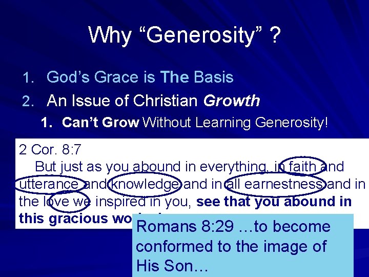 Christian Generosity 2 Corinthians 8 Background 1 Cor