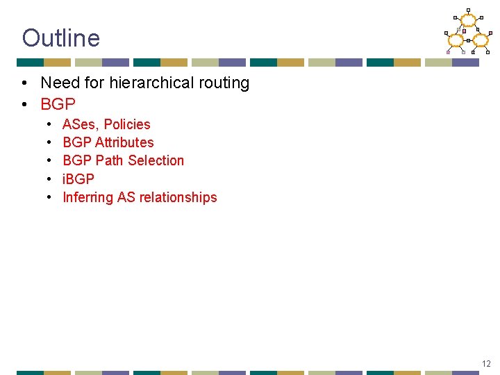 Advance Computer Networking L3 BGP Acknowledgments Lecture slides
