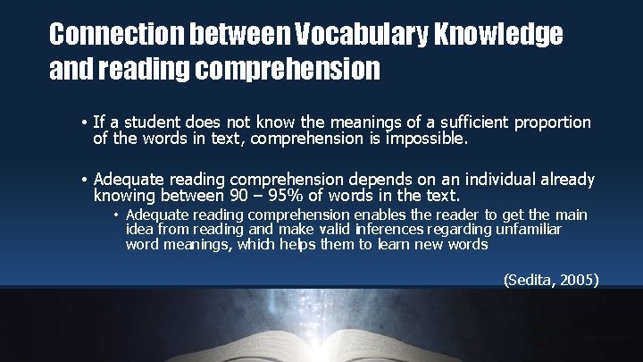 Vocabulary is a Big Slice of Student Success