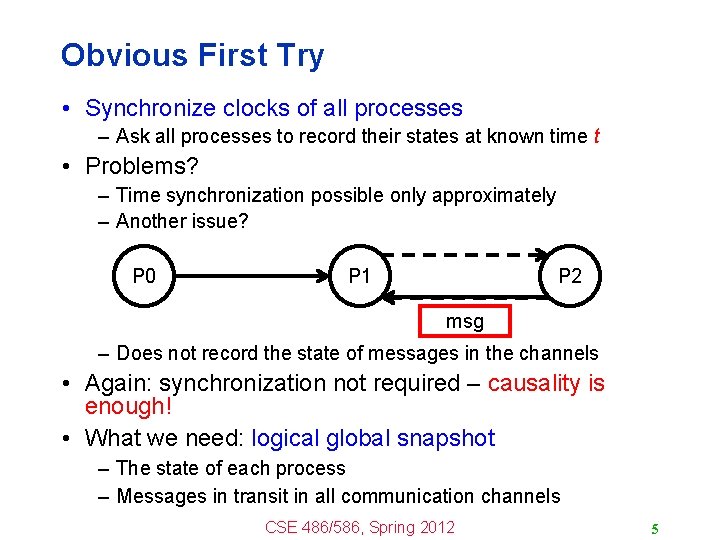 Cse 486586 Distributed Systems Global Snapshots Steve Ko 