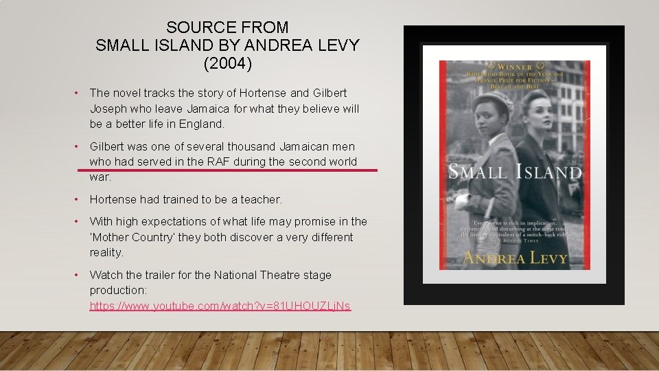 PAPER 1 SMALL ISLAND BY ANDREA LEVY THURSDAY