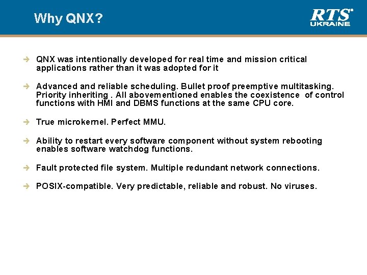 QNX based DCS Unique Value Proposition Igor V