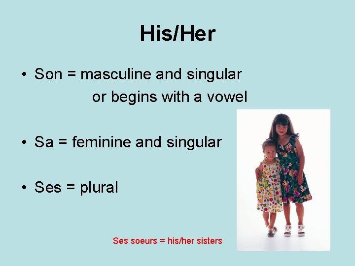 Les adjectifs possessifs Telling what belongs to you