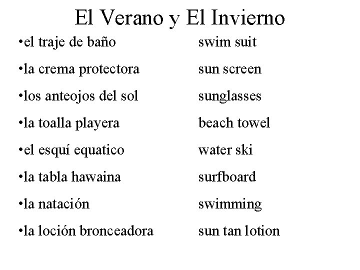 El Verano y El Invierno el buceo diving
