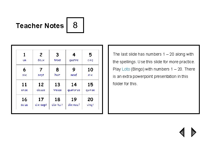 Primary French Power Points Numbers To 20 1