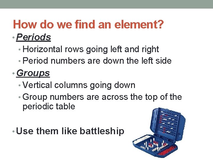 CHEMISTRY UNIT CHAPTER 3 Periodic Table Part 1