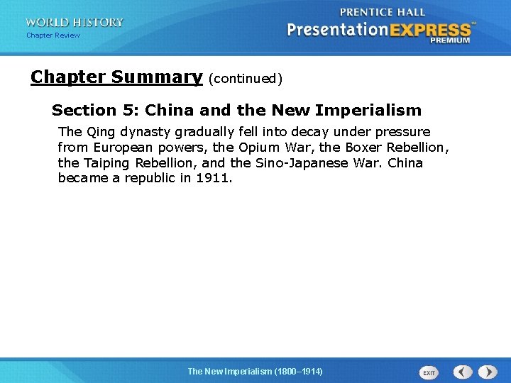 Chapter Review Chapter Summary Section 1 Building Overseas