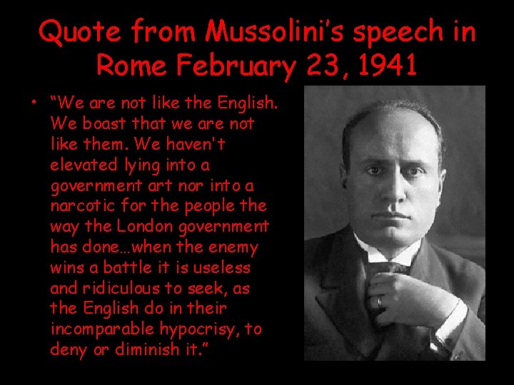 The Rise of Mussolini in Italy Benito Mussolini