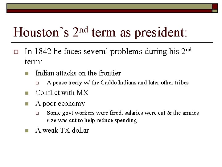 Republic of Texas Notes Chapter 9 The New