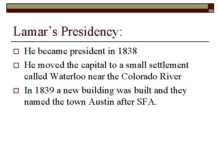 Republic of Texas Notes Chapter 9 The New