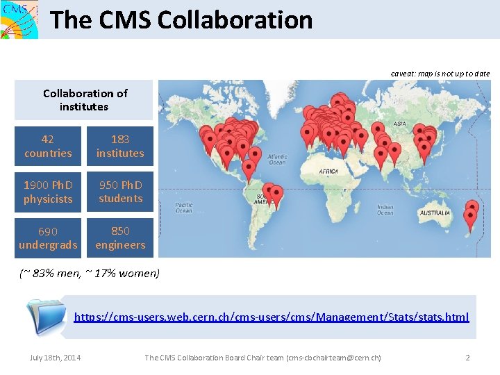 CMS Collaboration Board The CMS Collaboration caveat map