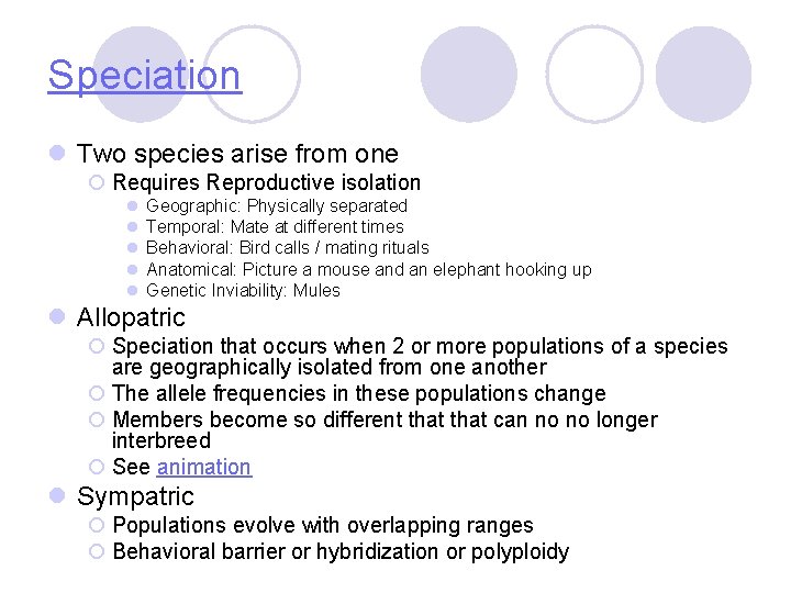Evolution and Biodiversity Miller Chapter 5 Powerpoint Adapted