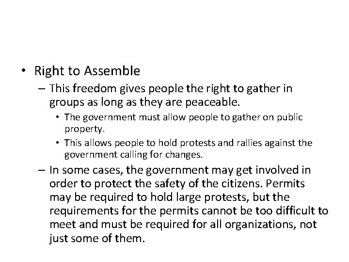 Chapter 10 The Bill of Rights What rights