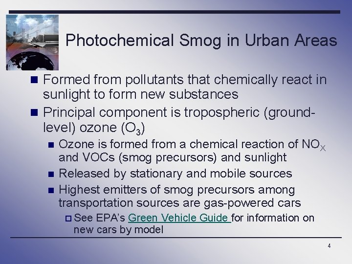 Chapter 12 Improving Air Quality Controlling Mobile Sources