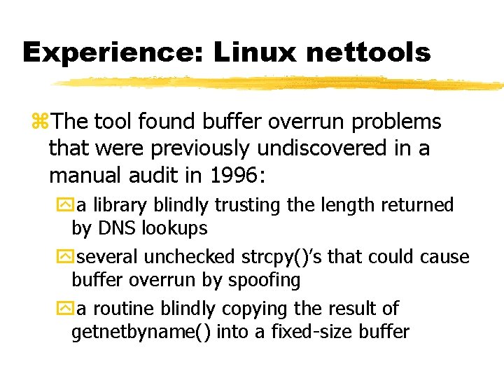 Static Detection Of Buffer Overrun In C Code