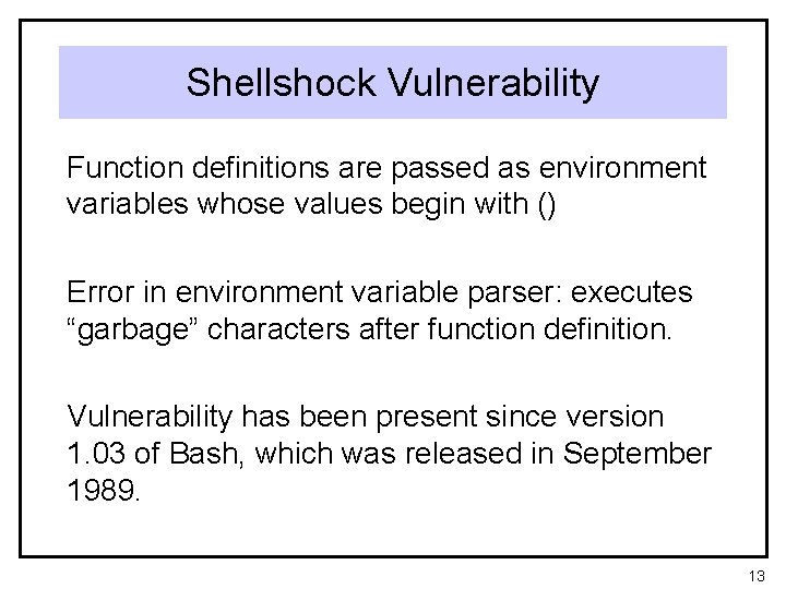 Shellshock a k a Bashdoor Bash bug Bruce