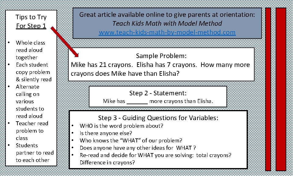 Introduction to Bar Modeling with Singapore Math by