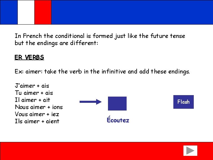 Le conditionel OBJECTIVES Explaining the conditional and its