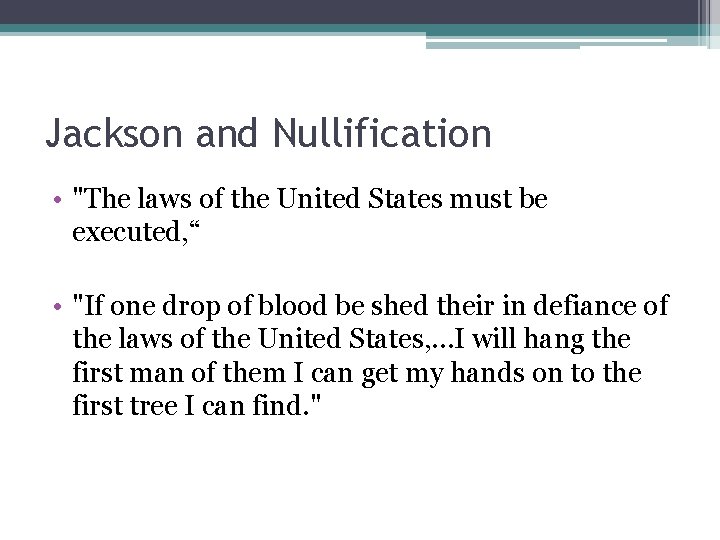 Equal protection and equal benefits Andrew Jackson What