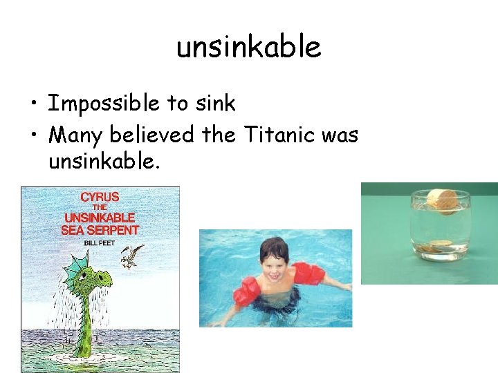 Finding the Titanic Vocabulary 4 th grade Bailey