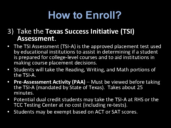 Dual Credit Options Presented by TCCNortheast Dual Credit