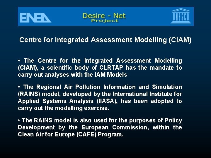 Transboundary Air Pollution and related Integrated Assessment Modelling