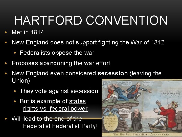 ERA OF GOOD FEELINGS BIG PICTURE Americans stalemated