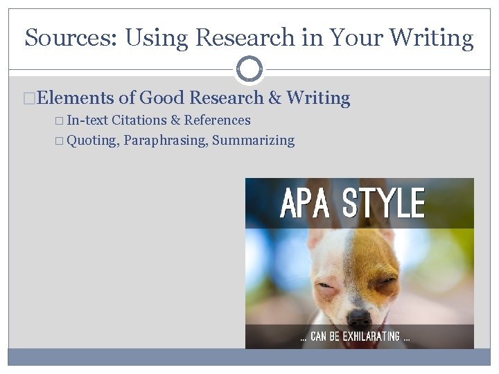 AVOIDING PLAGIARISM APA STYLE THE BASICS OF DOCUMENTATION