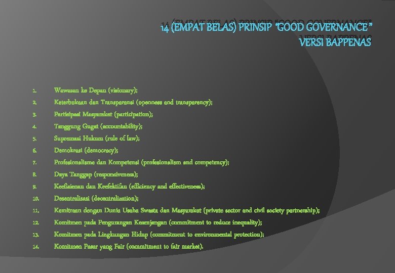Administrasi Pelayanan Publik 14 empat belas Prinsip Good
