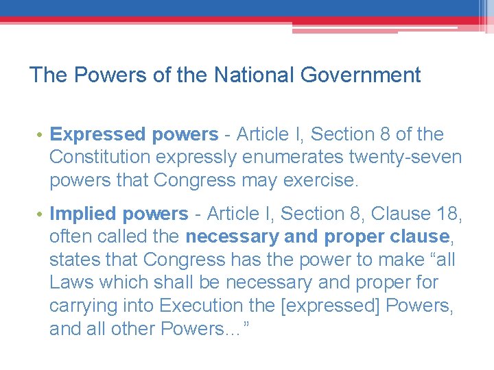 GOVT Chapter 3 Federalism Learning Objectives Explain what