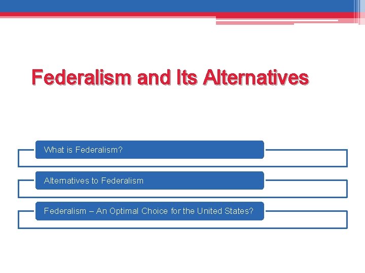 GOVT Chapter 3 Federalism Learning Objectives Explain what