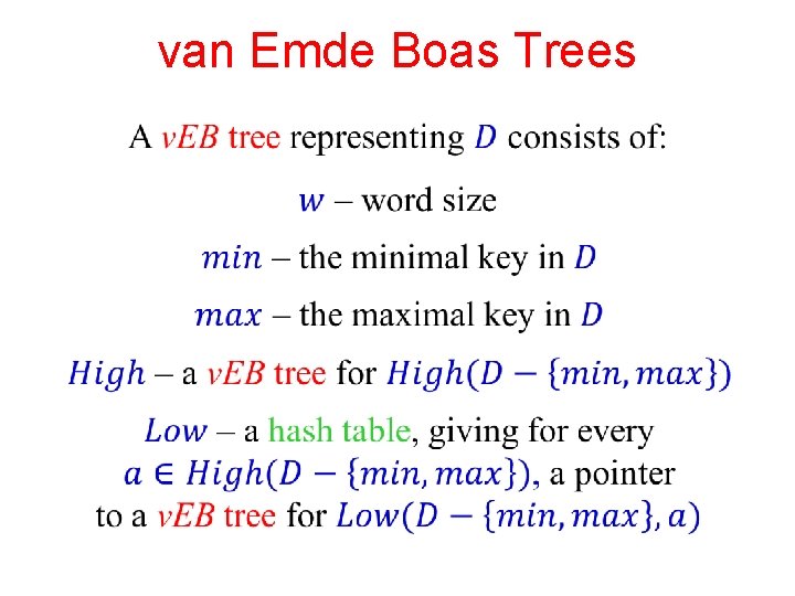 van Emde Boas Trees Dynamic Predecessors Uri Zwick