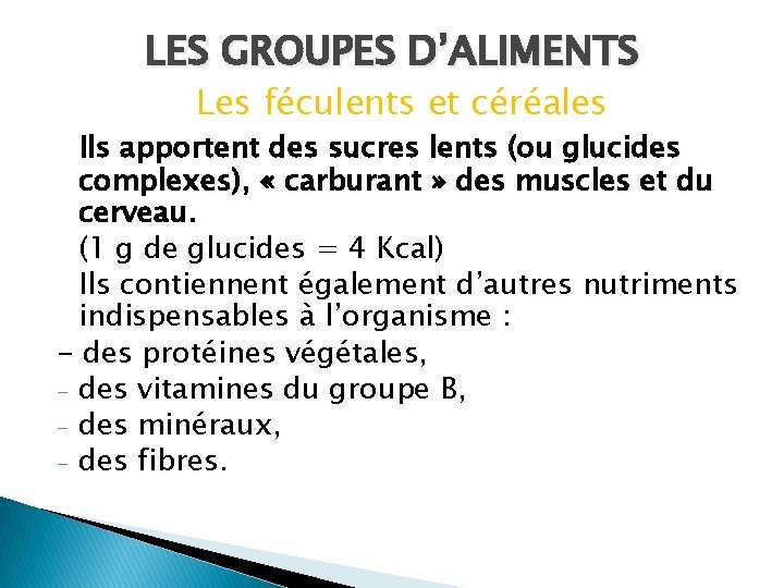 LES REGLES DE BASE DUNE ALIMENTATION EQUILIBREE DC