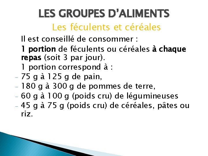 LES REGLES DE BASE DUNE ALIMENTATION EQUILIBREE DC