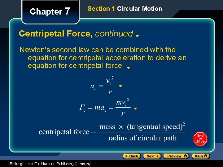 Chapter 7 Section 1 Circular Motion Preview Objectives