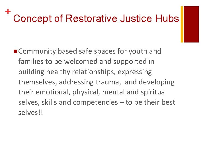 Restorative Justice Hubs Safe Places in Chicago Illinois