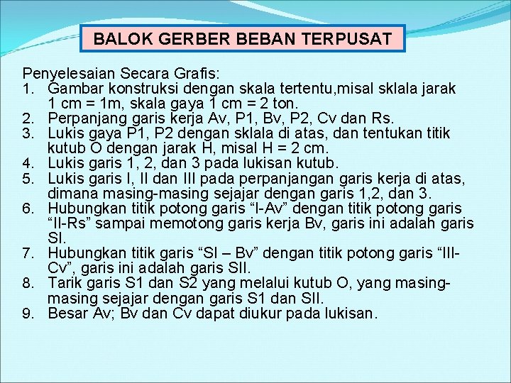 MEKANIKA TEKNIK II KONSTRUKSI BALOK GERBER Dr V