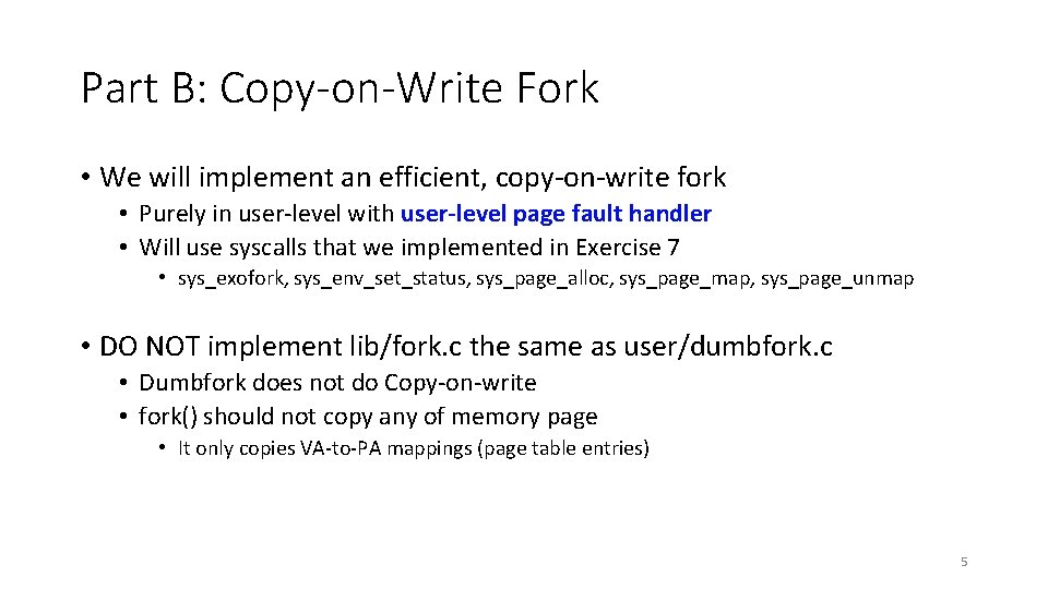 CS 444544 OS II Lab Tutorial 8 CopyonWrite