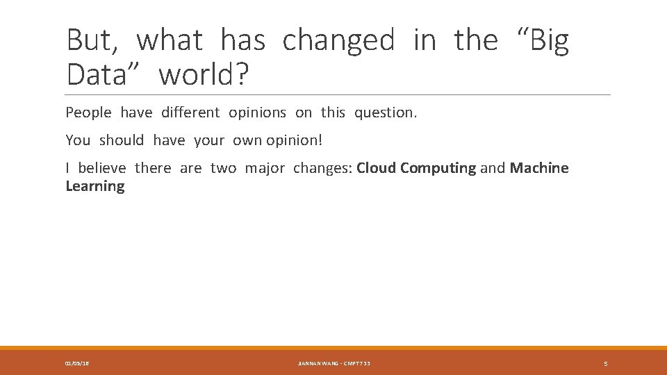 Big Data Programming II Course Introduction CMPT 733