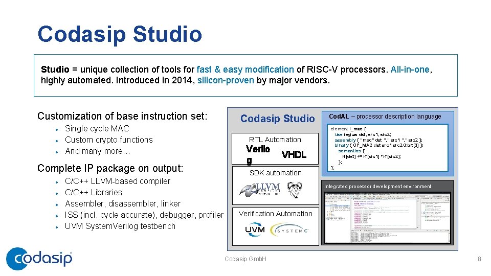 Introduction to Codasip and RISCV IP BK Series