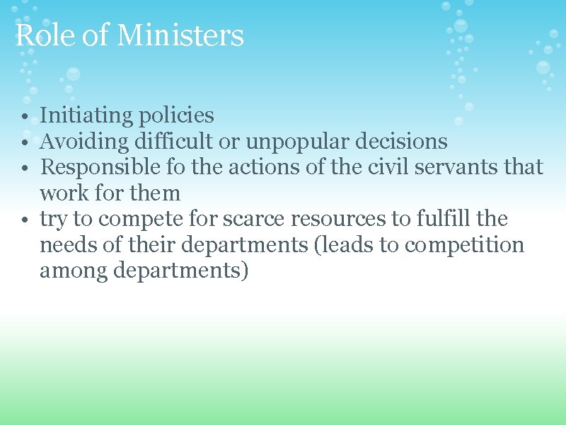 The Structure of Government Cabinet and Cabinet Ministers