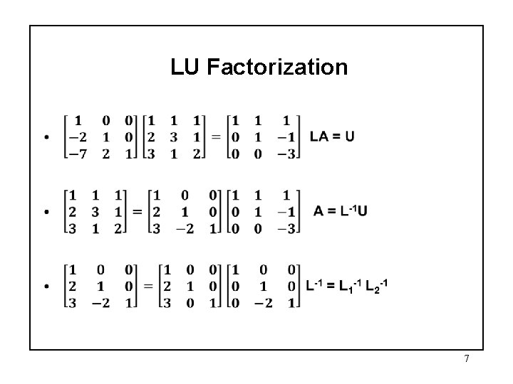 Applied Symbolic Computation CS 300 Gaussian Elimination and