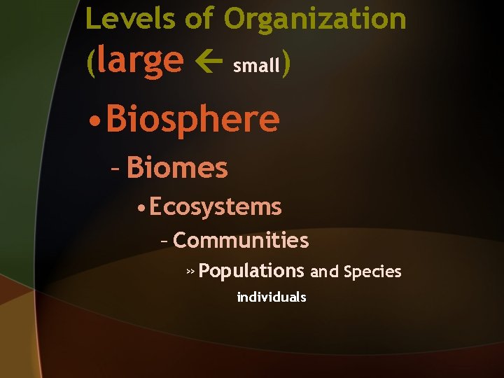 Chapter 3 The Biosphere Section 3 1 What